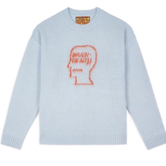 Brain Dead | Sweaters | Nwt Brain Dead Mens Superfuzz Logohead Crewneck ...